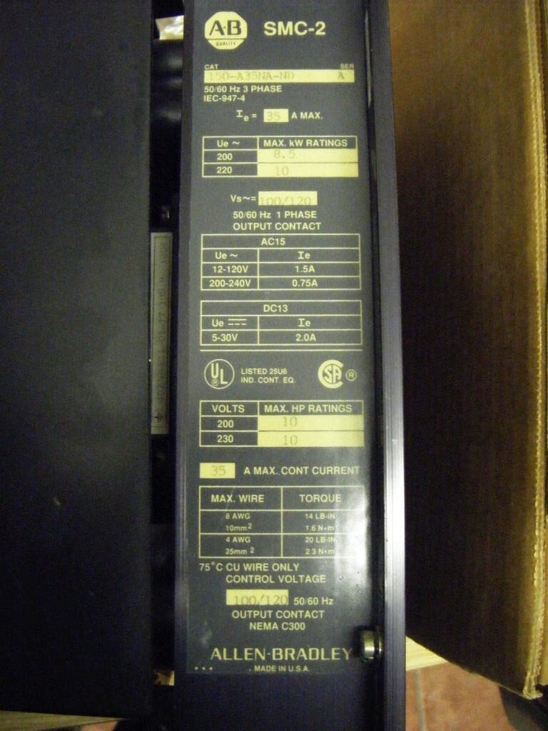 Allen-Bradley SMC-2 Smart Motor Controller Soft Start - 10 HP