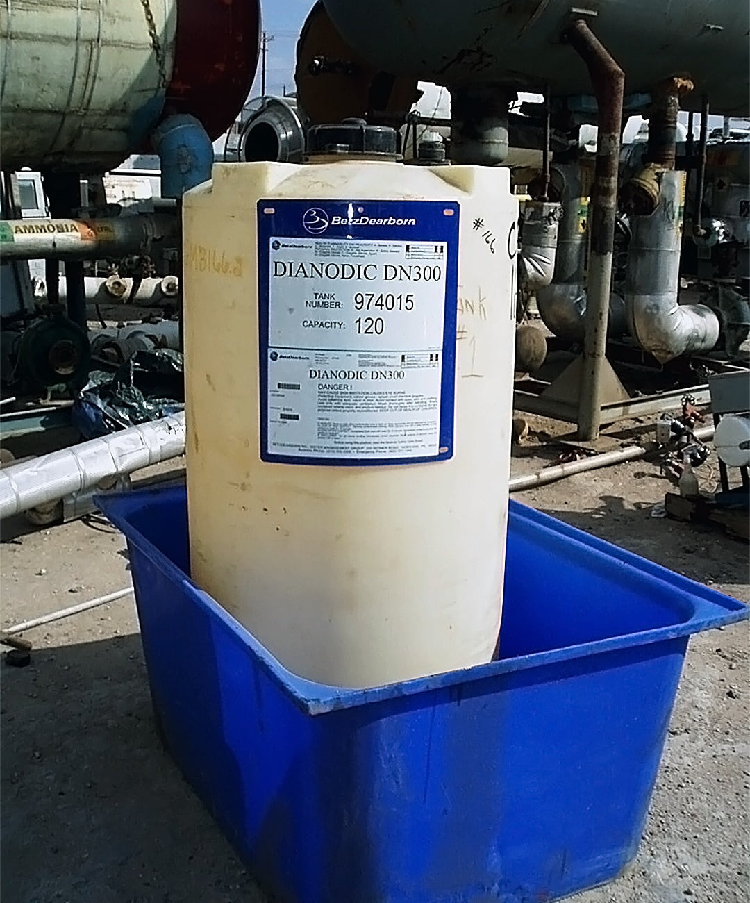 Betz-Dearborn Poly Storage Tank with Spill Tub - 120 Gallon