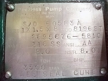 Peerless 8196 ST Centrifugal Pump (10 HP)