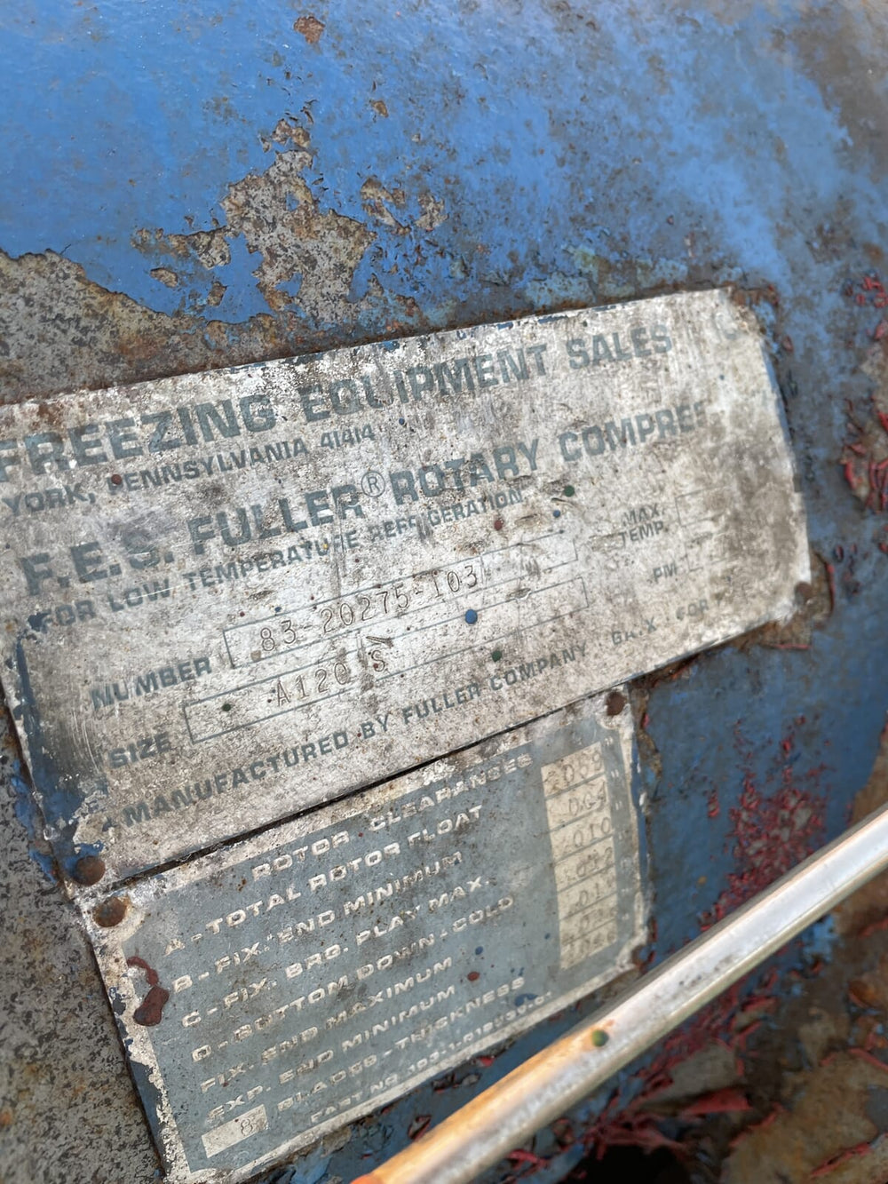 Fuller A-120 Rotary Vane Compressor - Parts Unit