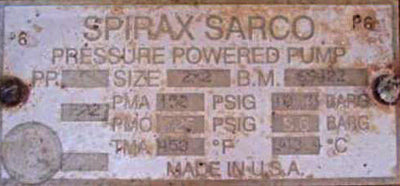Spirax Sarco Condensate Recovery System