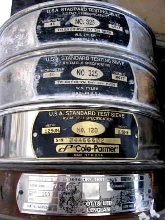 Various Laboratory Test Sieves by Endecotts Ltd., Cole-Palmer, and W.S